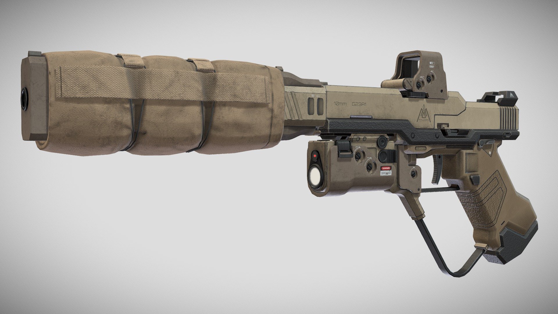 G23 Gunfighter Supressed - Game-ready model - Download Free 3D model by ...