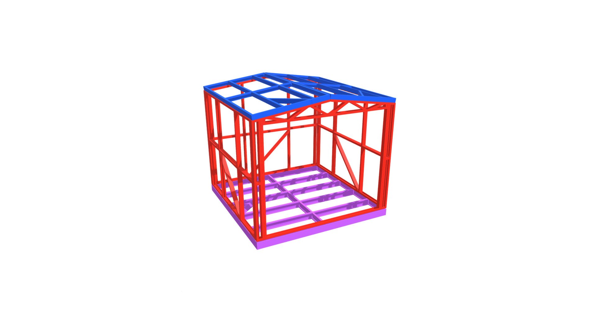 3m x 3m Custom Gable Shed - Download Free 3D model by Steel Frames ...