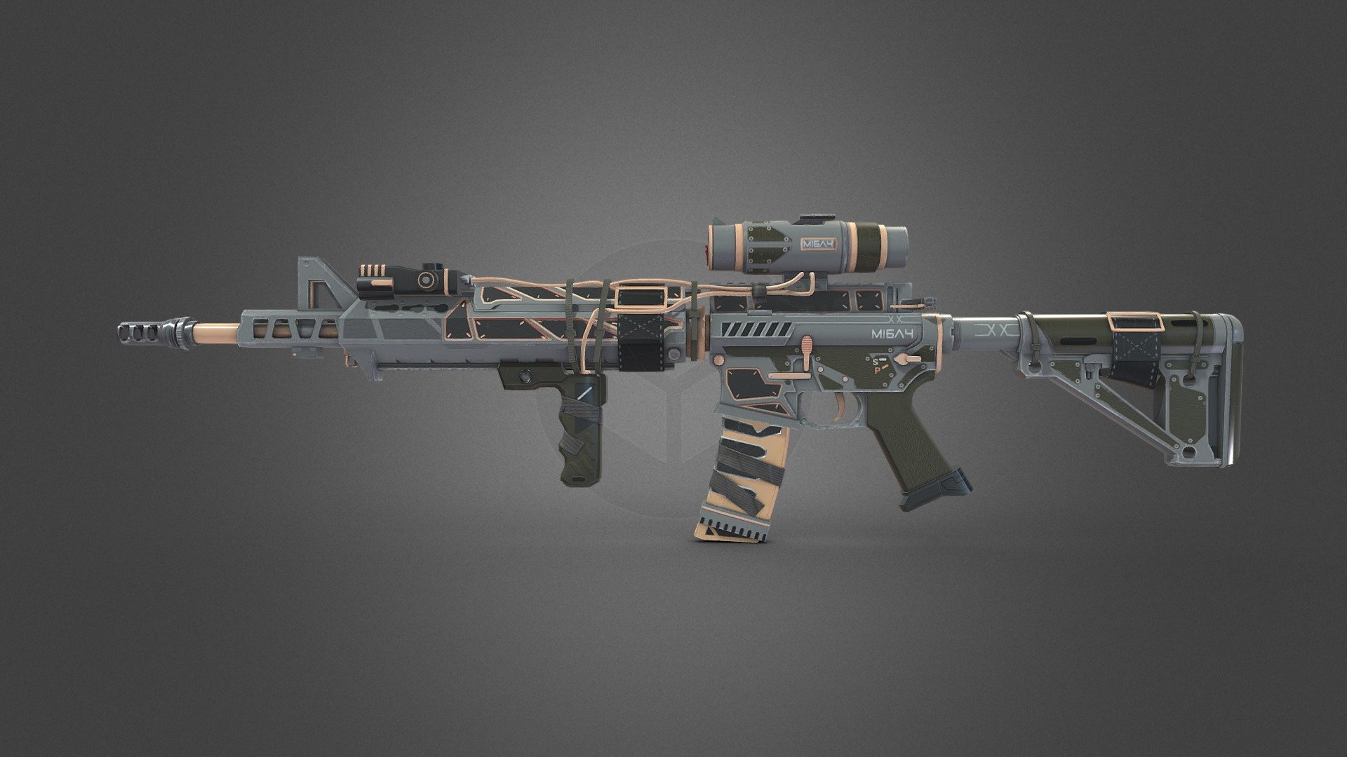 AVA's M16A4 Brass Vein - 3D model by alx_flameniro [d587ff0] - Sketchfab