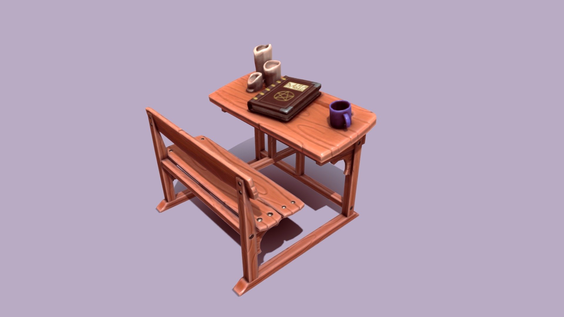 Stylized School Desk - 3D model by Camille Domain (@camille_domain ...
