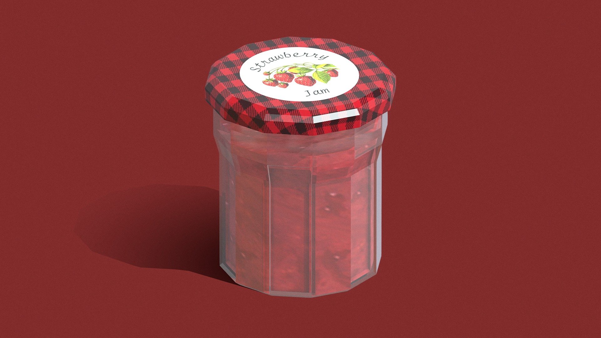 Strawberry Jam Jar - 3D model by Aidan Brown (@aidbro) [d58919e ...