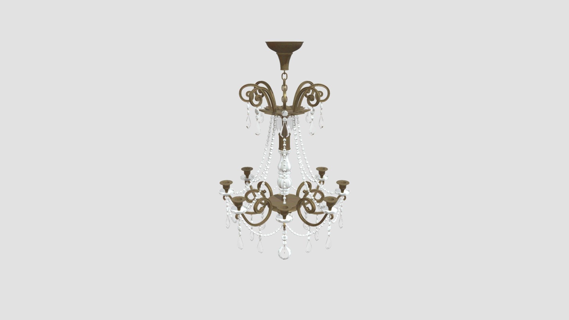 Antique Bronze & Crystal Chandelier - Download Free 3D model by crystal ...
