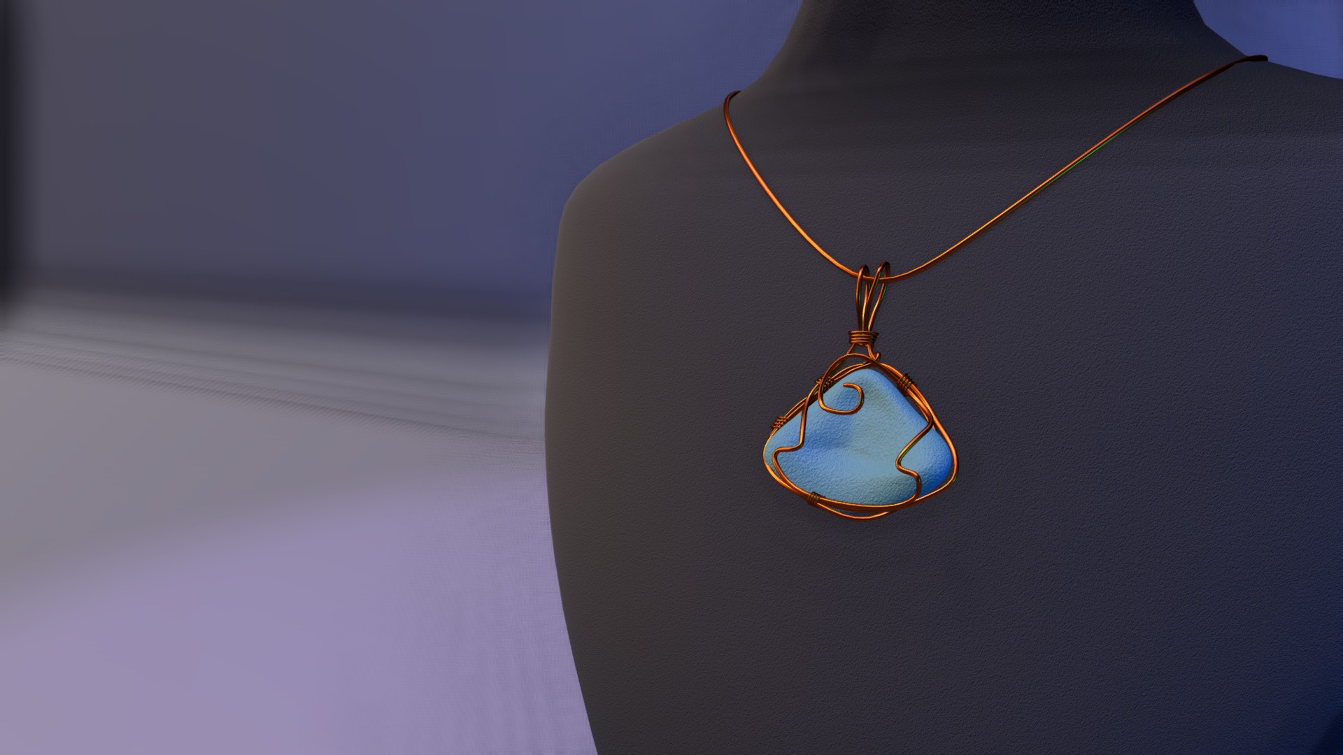 Wire Wrapped Necklace - 3D model by afriedlander [d5947a5] - Sketchfab