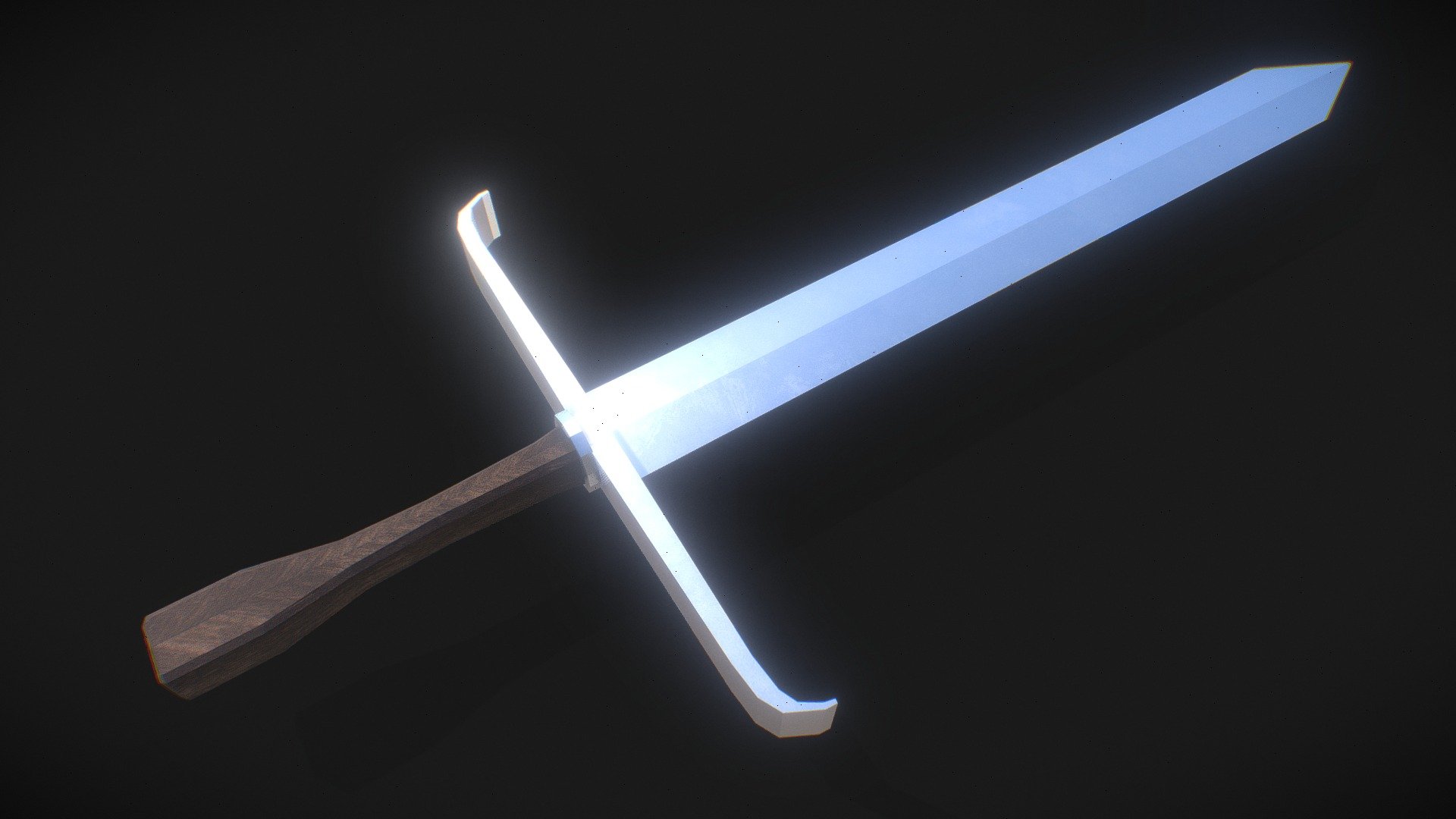 Low-Poly Steel Sword with Wooden Hilt - Download Free 3D model by ...