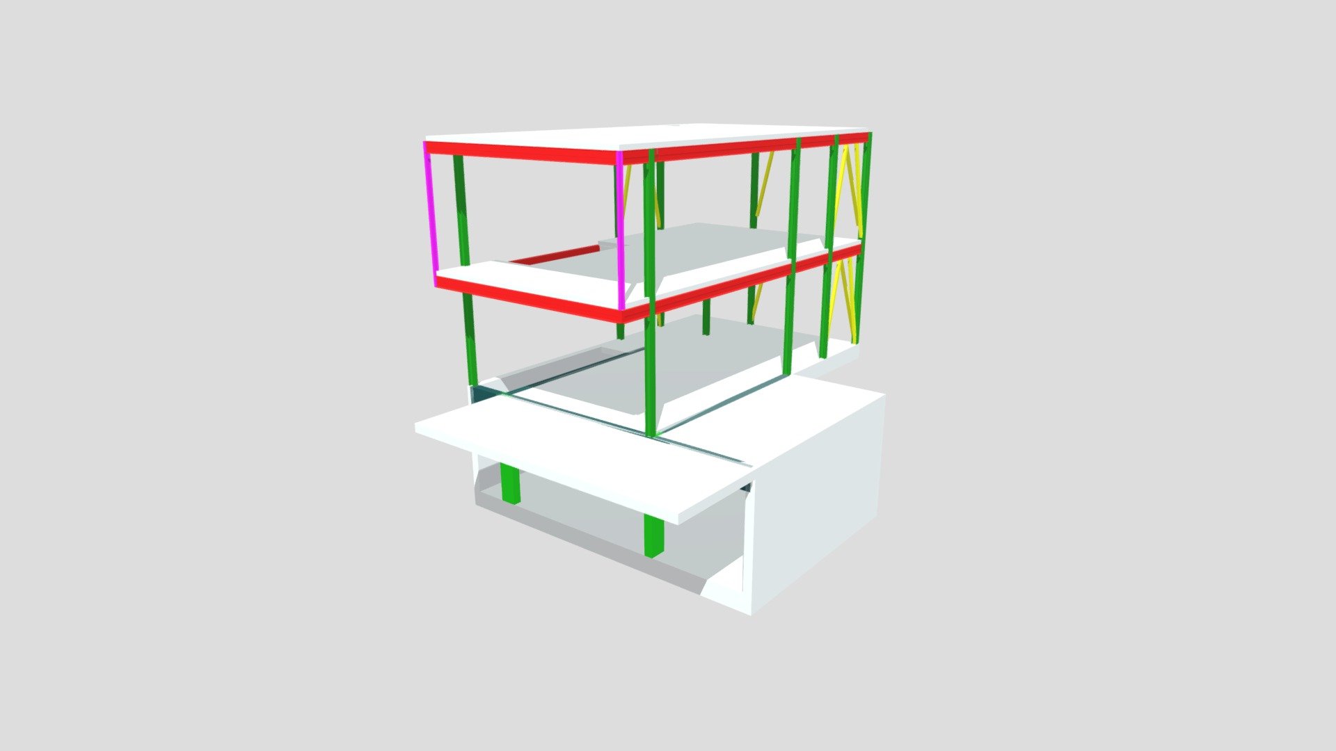 Steel structure with basement House 2 (Job N148) - 3D model by MA ...