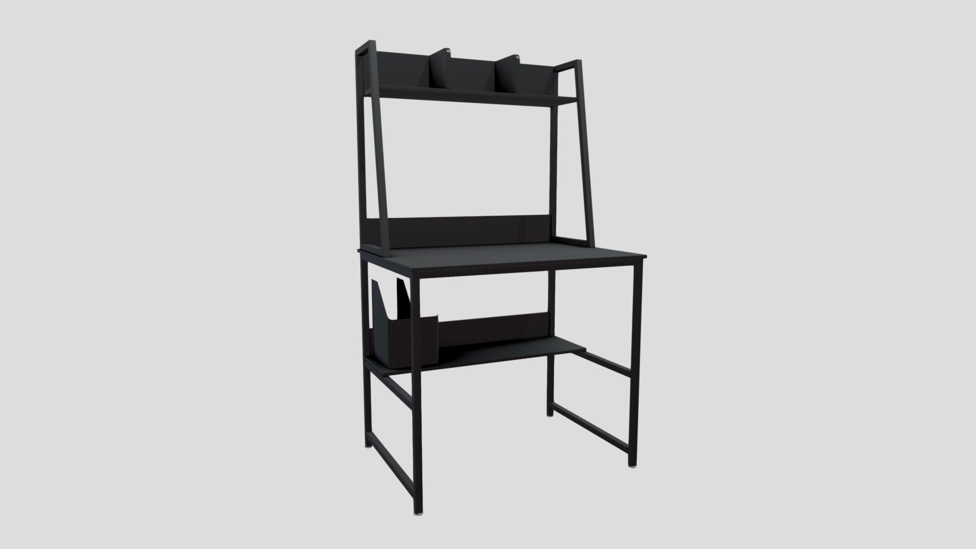 Multi Shelf Computer Desk - Buy Royalty Free 3D model by interior model ...