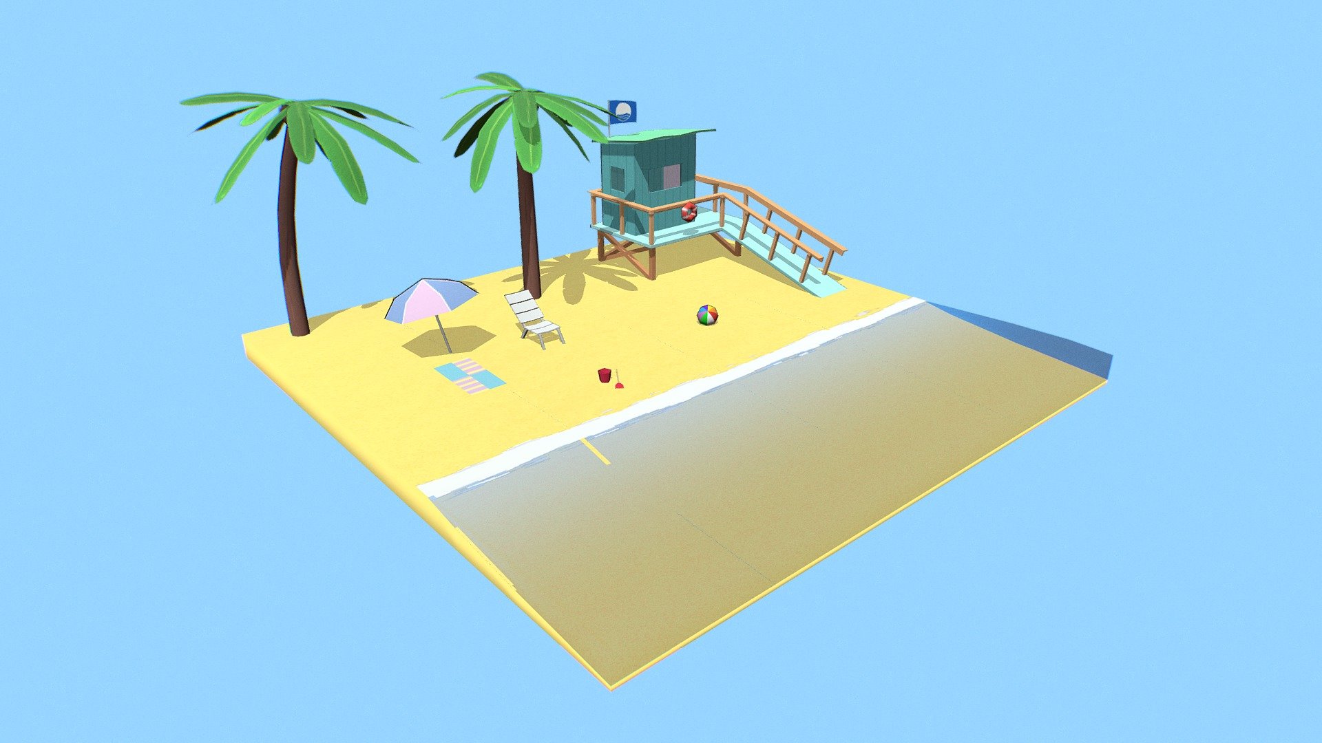 Beach - Download Free 3D model by Dani Ortega (@I_starboy_I) [d5a143c ...