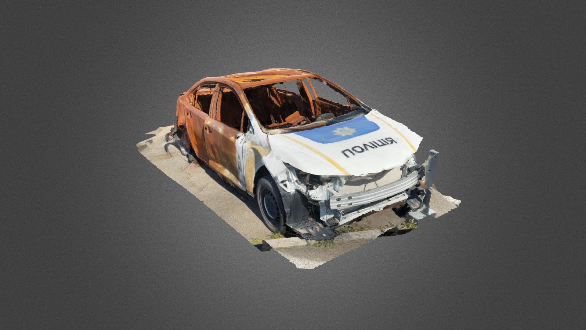 Destroyed Police Car - Download Free 3D model by Serhii Revenko (@r ...