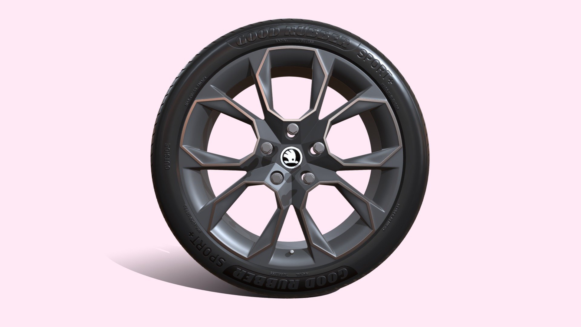 Skoda Extrem Rim 19 inch + Tire - Buy Royalty Free 3D model by Render ...