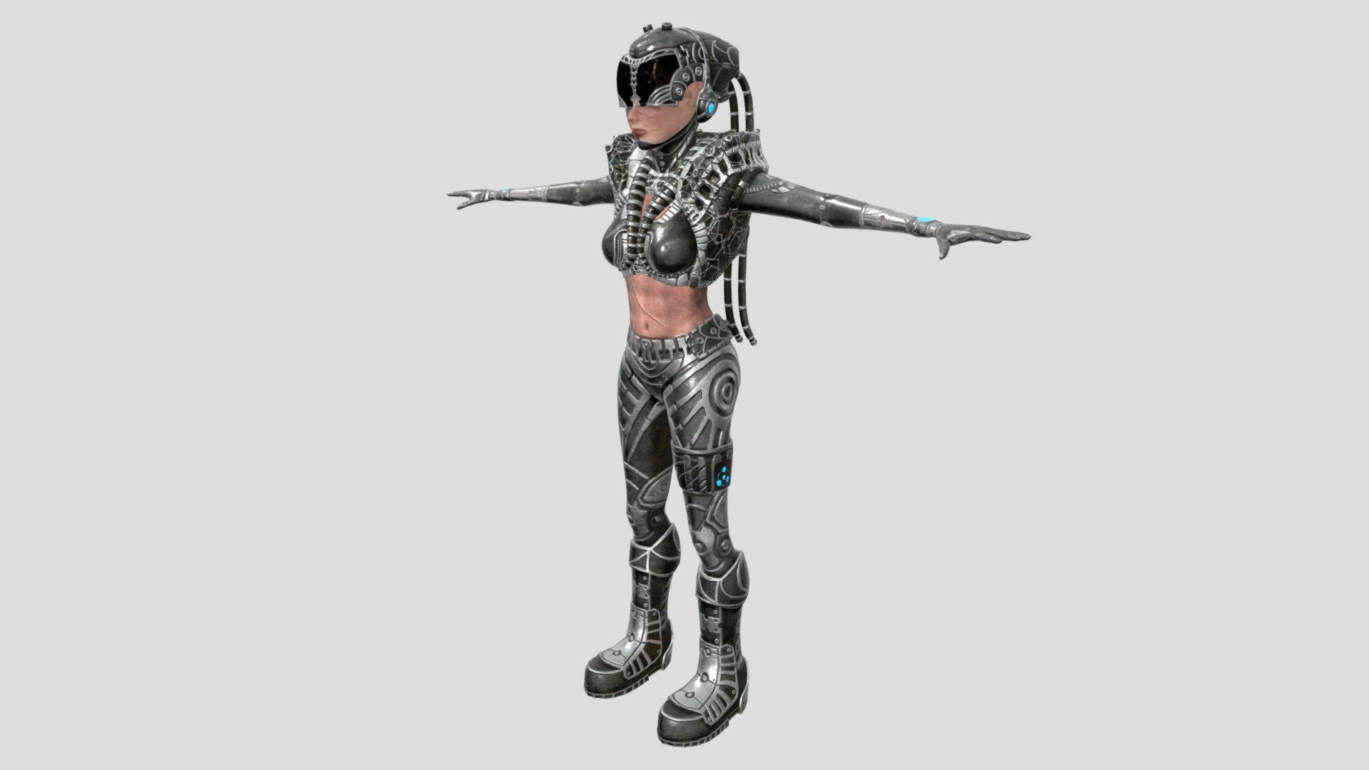 Robot girl V2 - 3D model by Nithin (@nithinpethiyagoda) [d5b429f ...