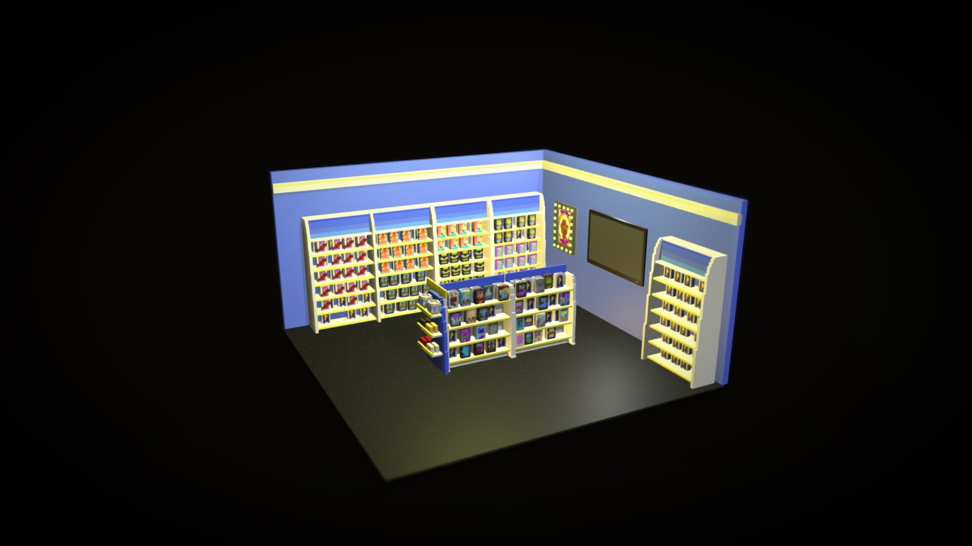Wow What a Difference! (Retro Voxel Video Store) - 3D model by uncncld ...