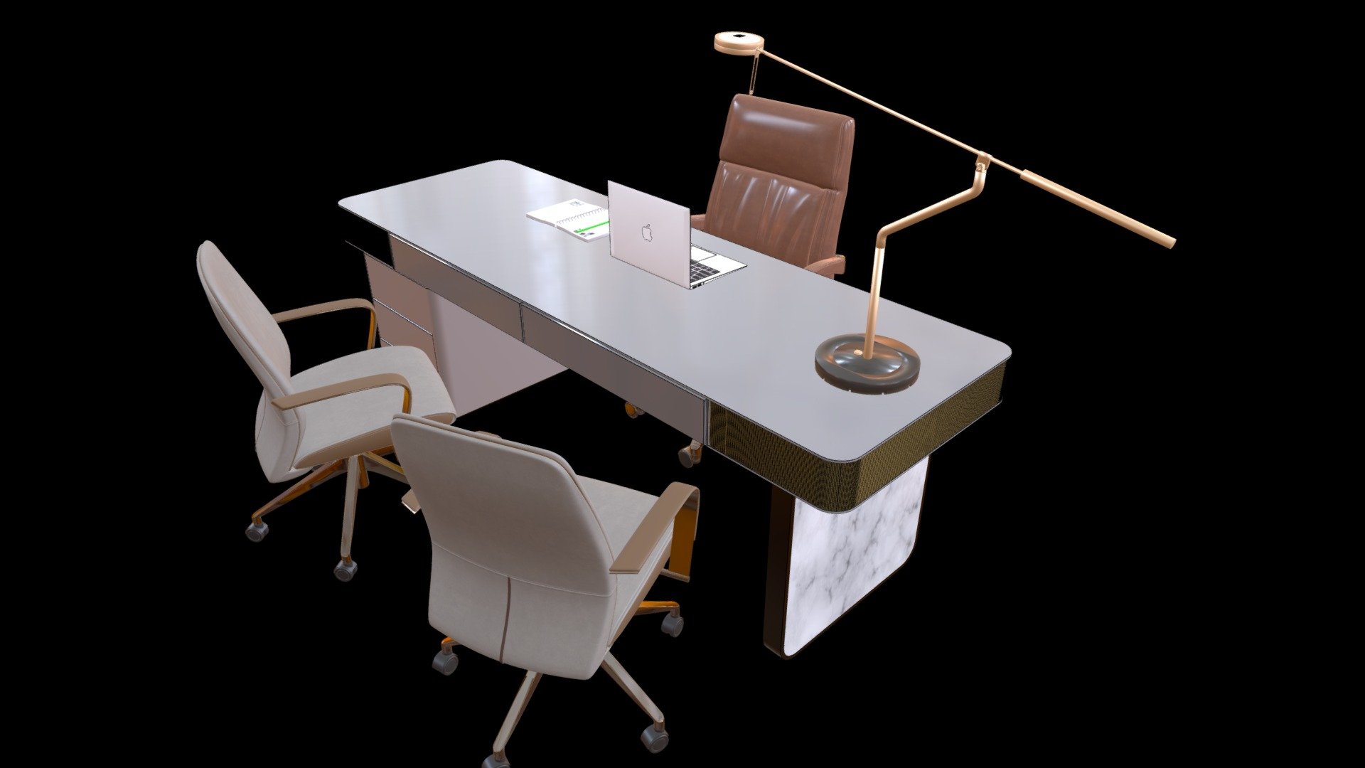 Set Director's desk V.002 - Download Free 3D model by Kiem Truong ...