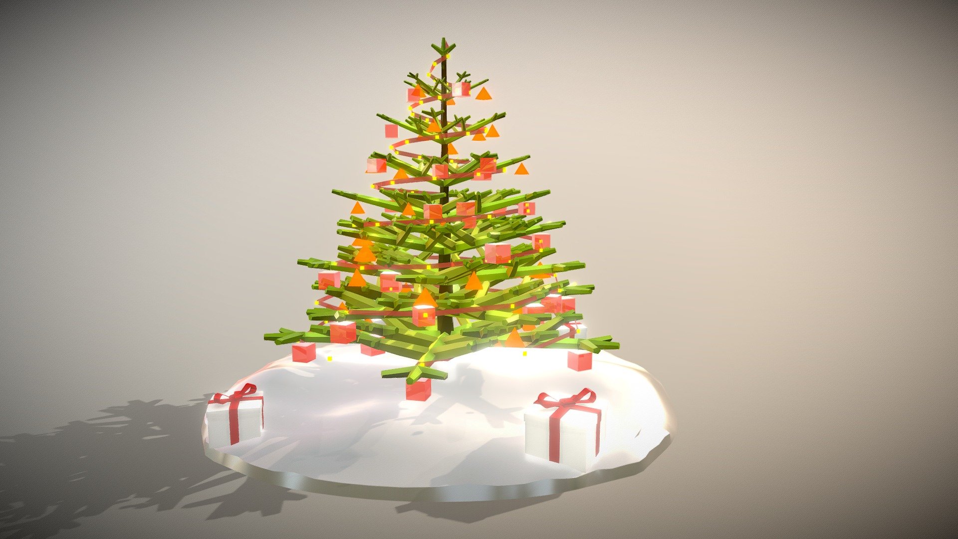 sapin classic avec ornements et lucioles - Download Free 3D model by ...