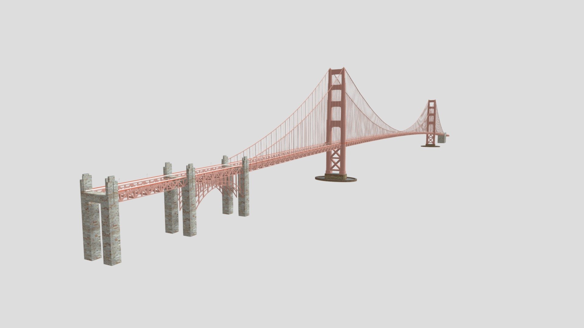 Golden Gate Bridge - 3D model by e-sfera (@skolskaknjiga) [d5e6080 ...