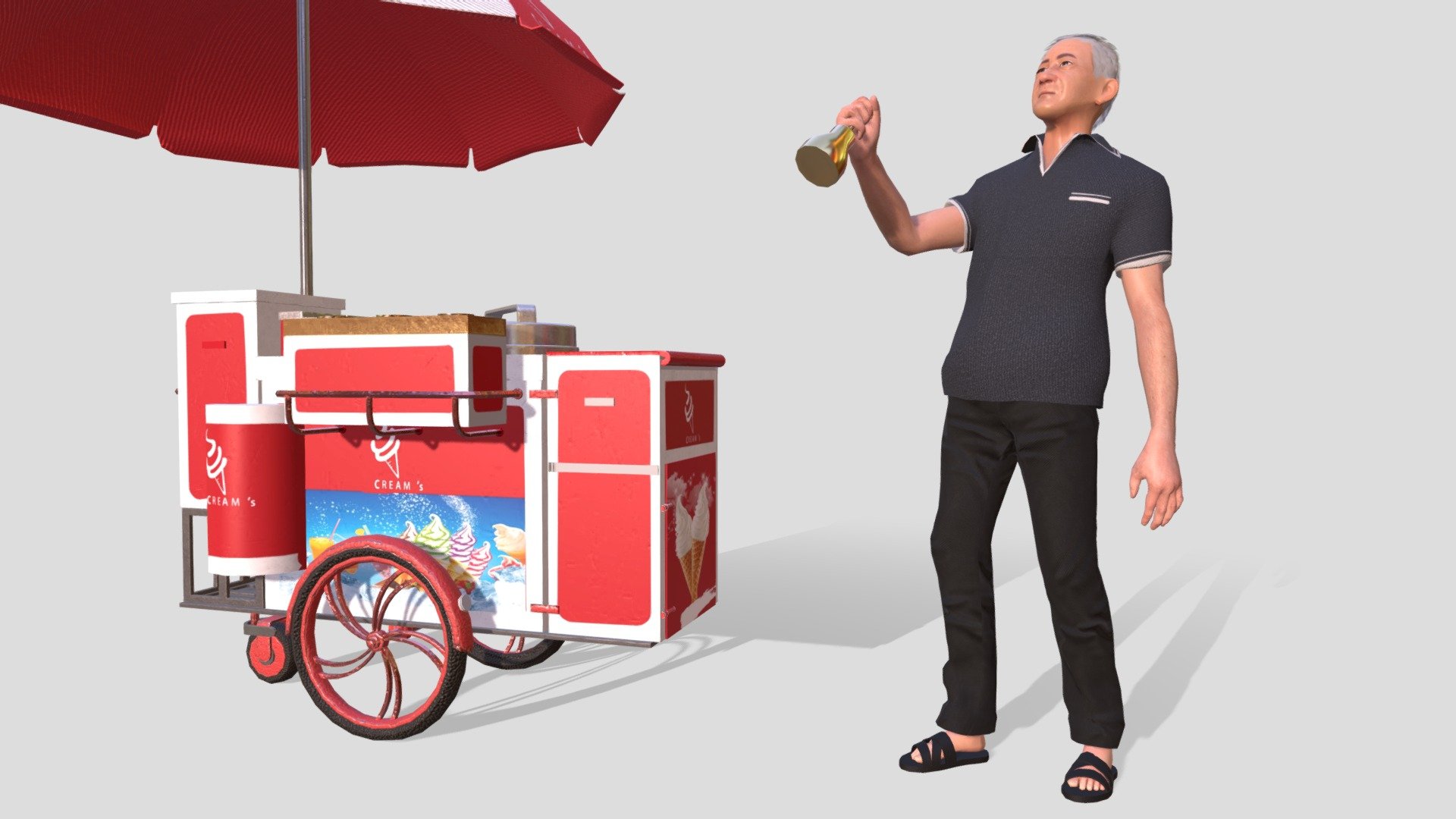 Ice Cream Uncle Drawing at Angela Link blog