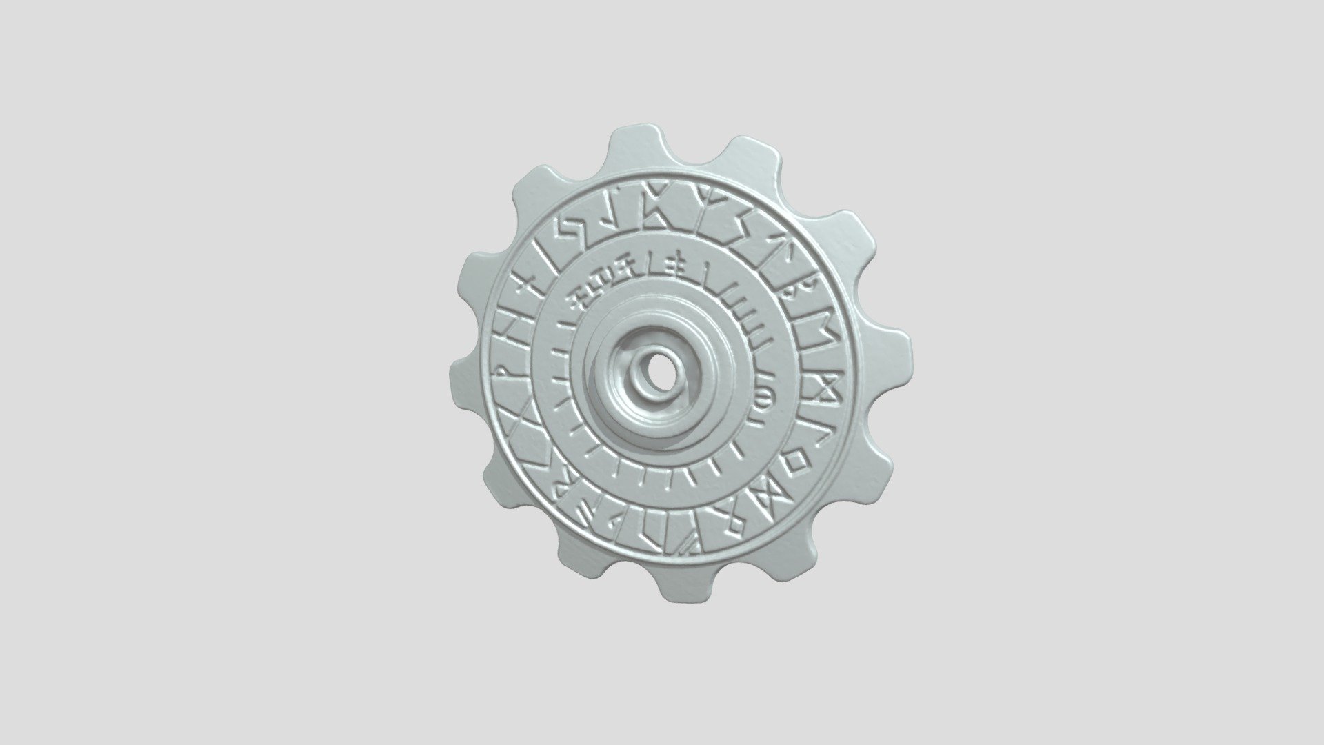 Cog fidget spinner with carvings - Download Free 3D model by 1-3D.com ...