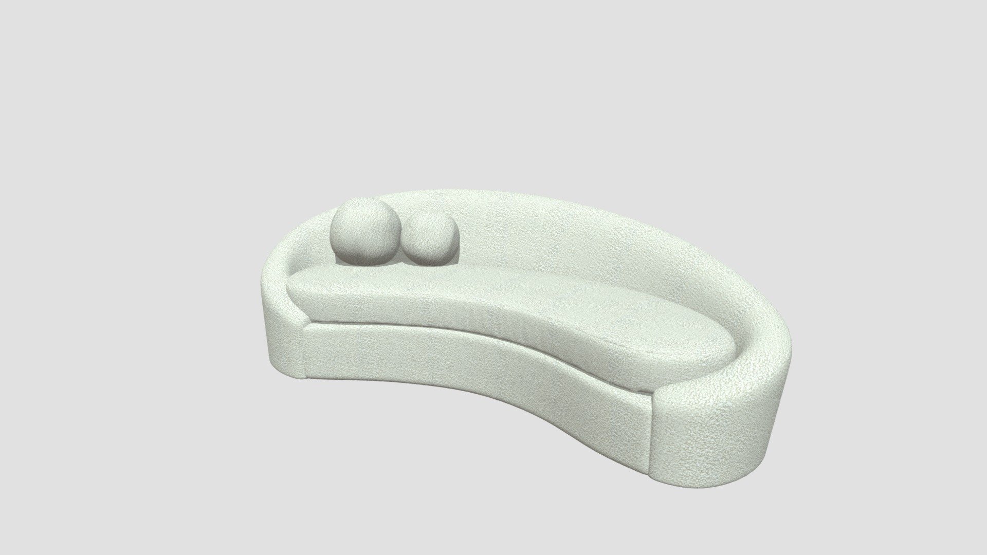 Maddie Curved Cream Turrel 3-Seater Sofa - 3D model by Koalaliving ...
