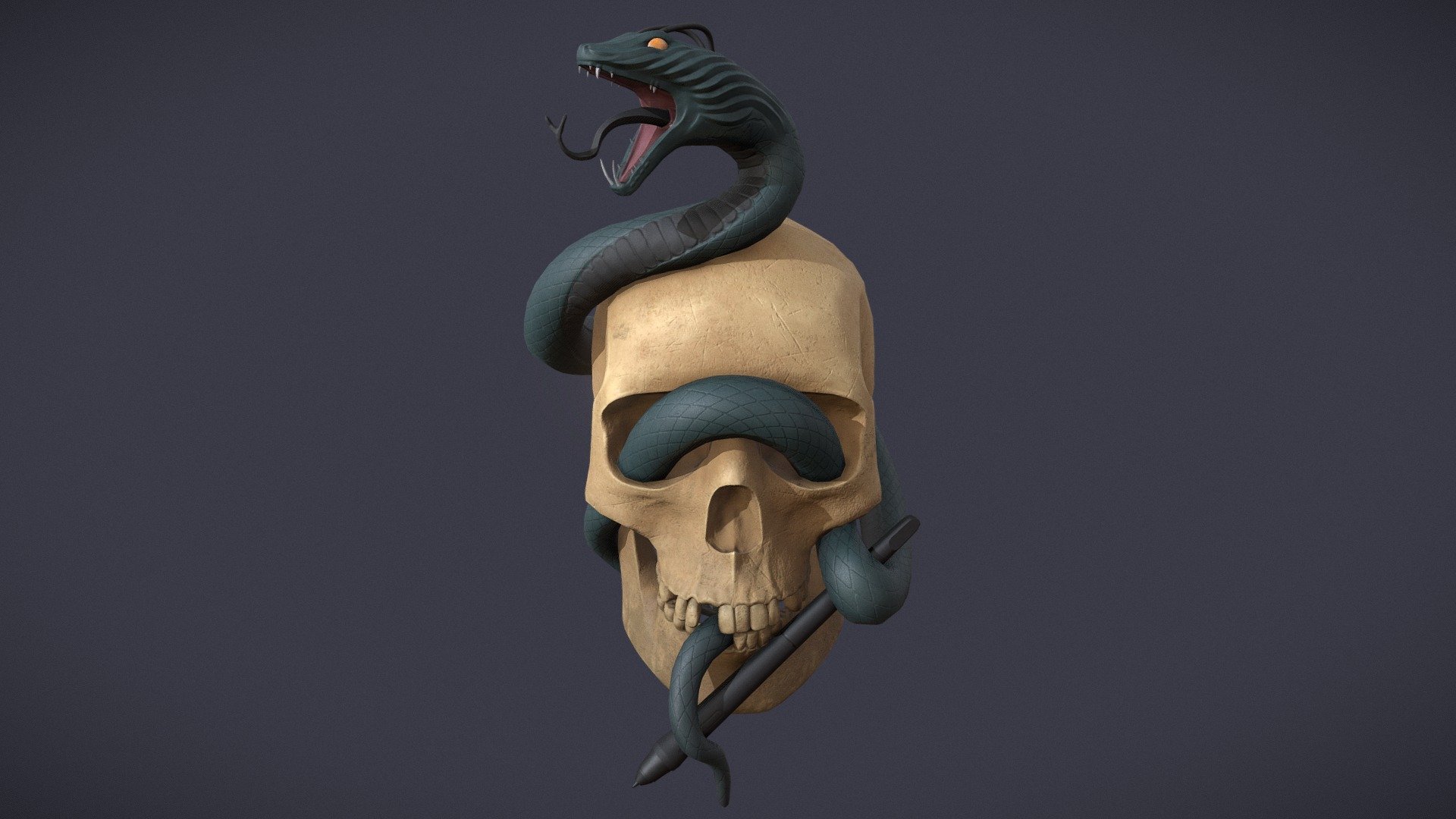 Skull & Snake - 3D model by DeivBoo [d5fc31b] - Sketchfab