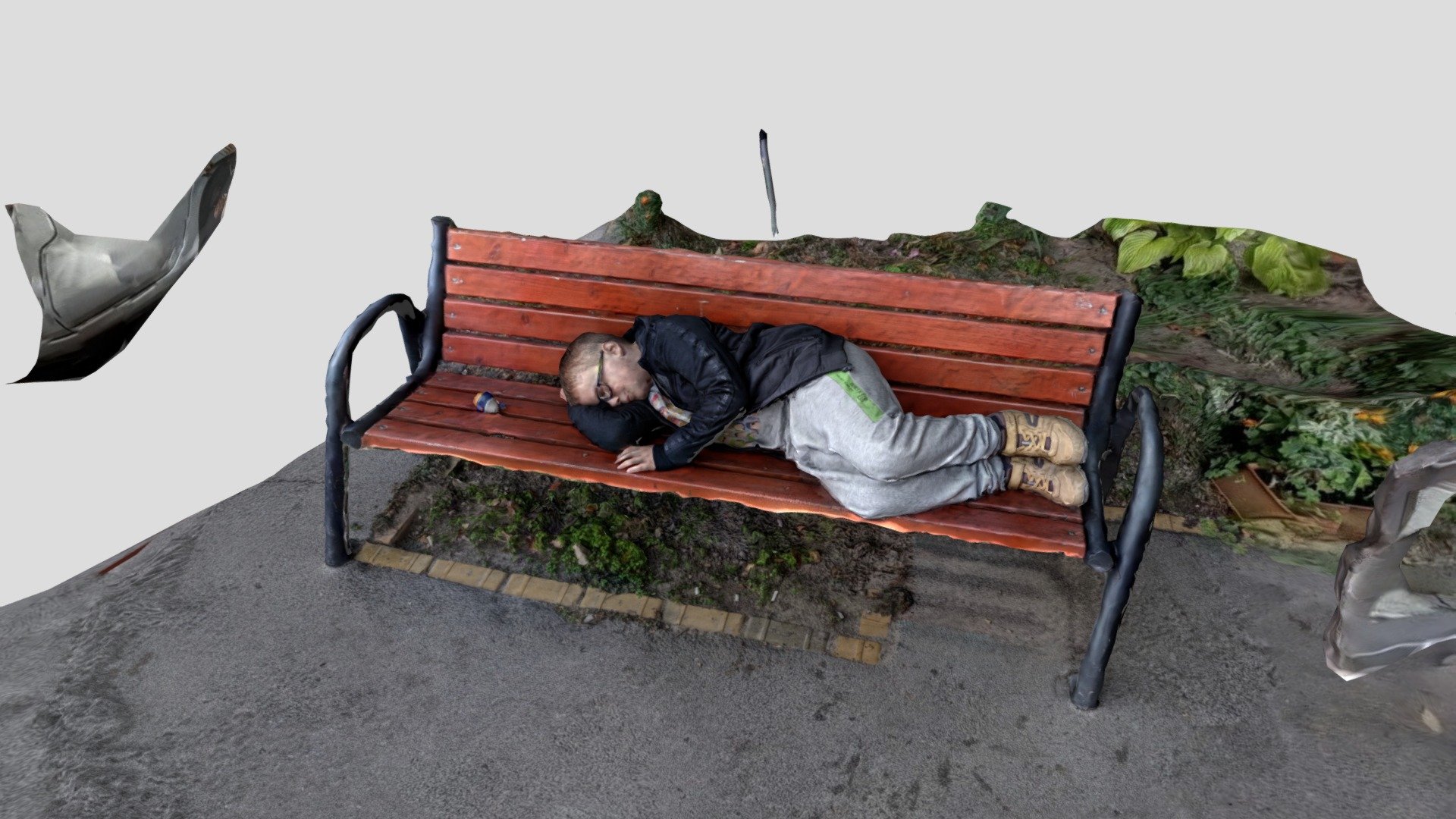 Boy on the bench - 3D model by tcm1982 [d5fc63e] - Sketchfab