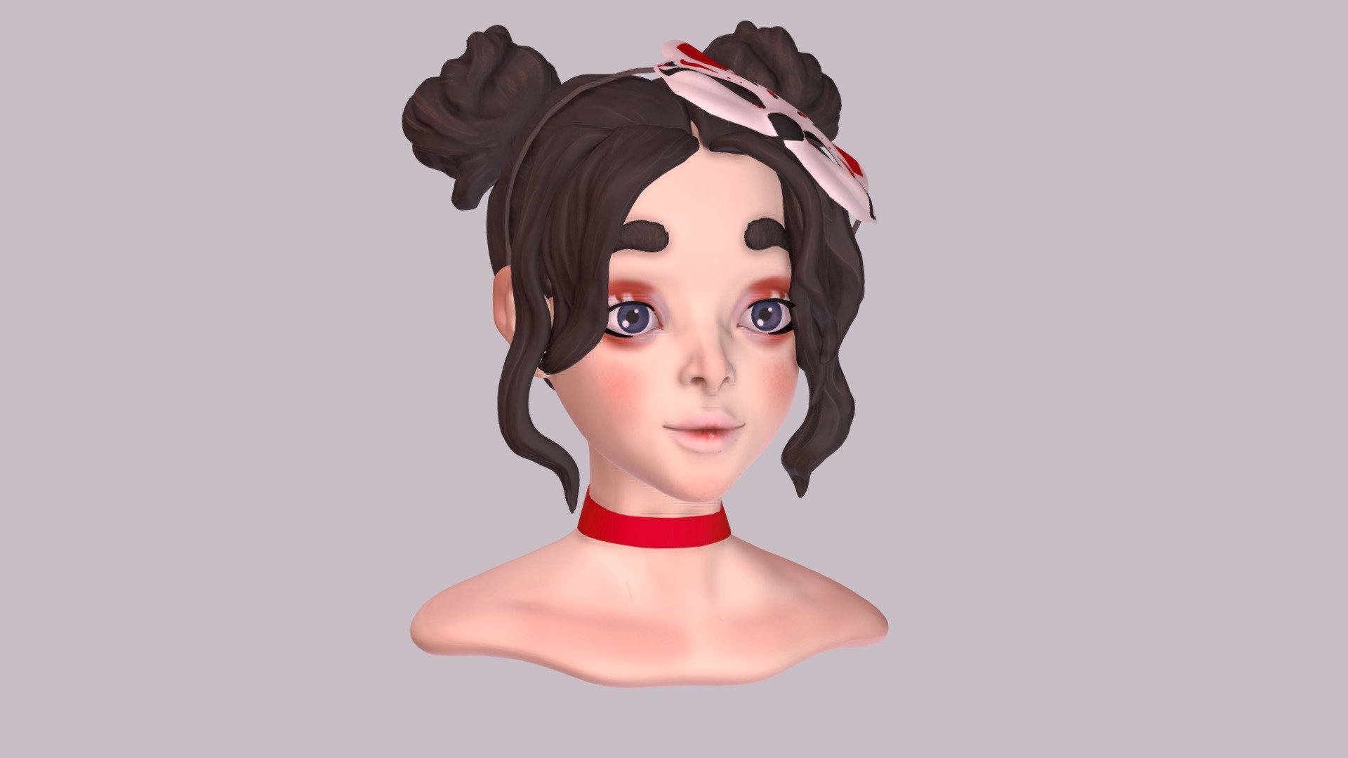 Girl with bunches - Download Free 3D model by Coffeek (@coffe0wolf ...