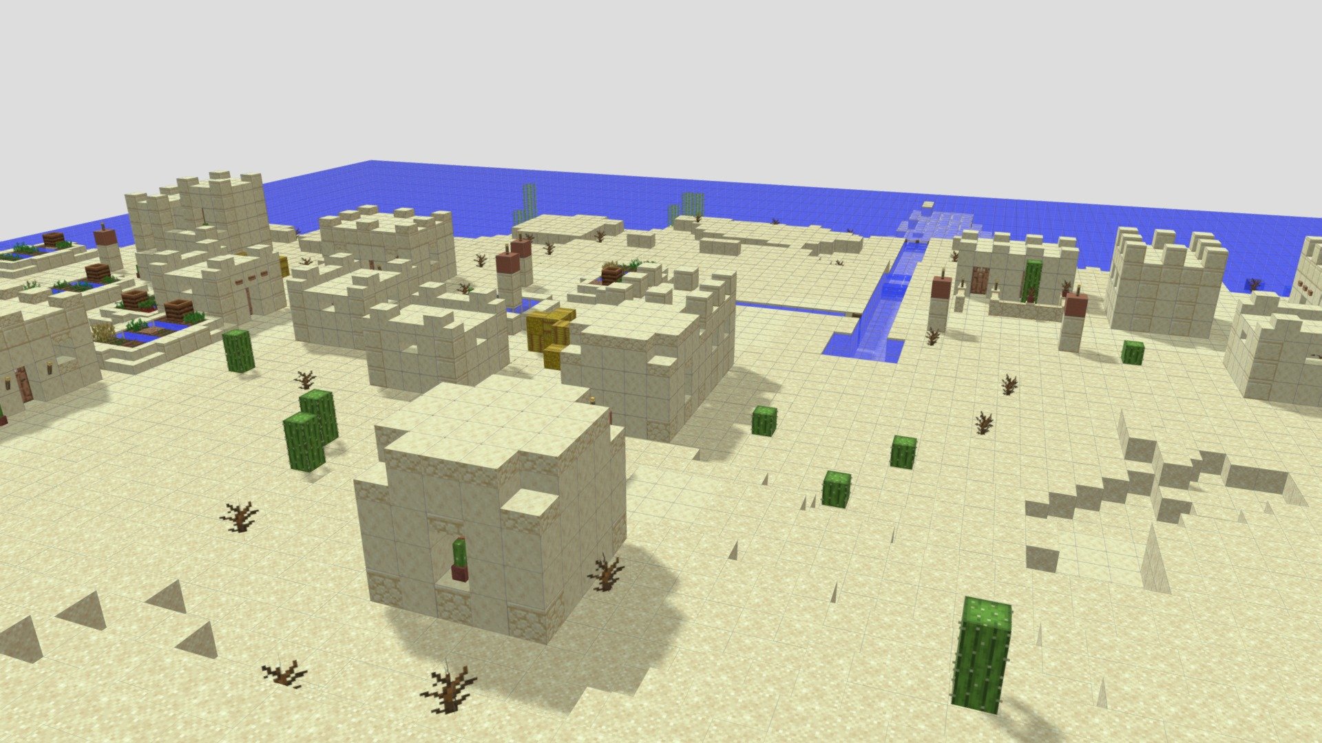 Minecraft 3D Map Desert Village (obj + texture) - Download Free 3D ...