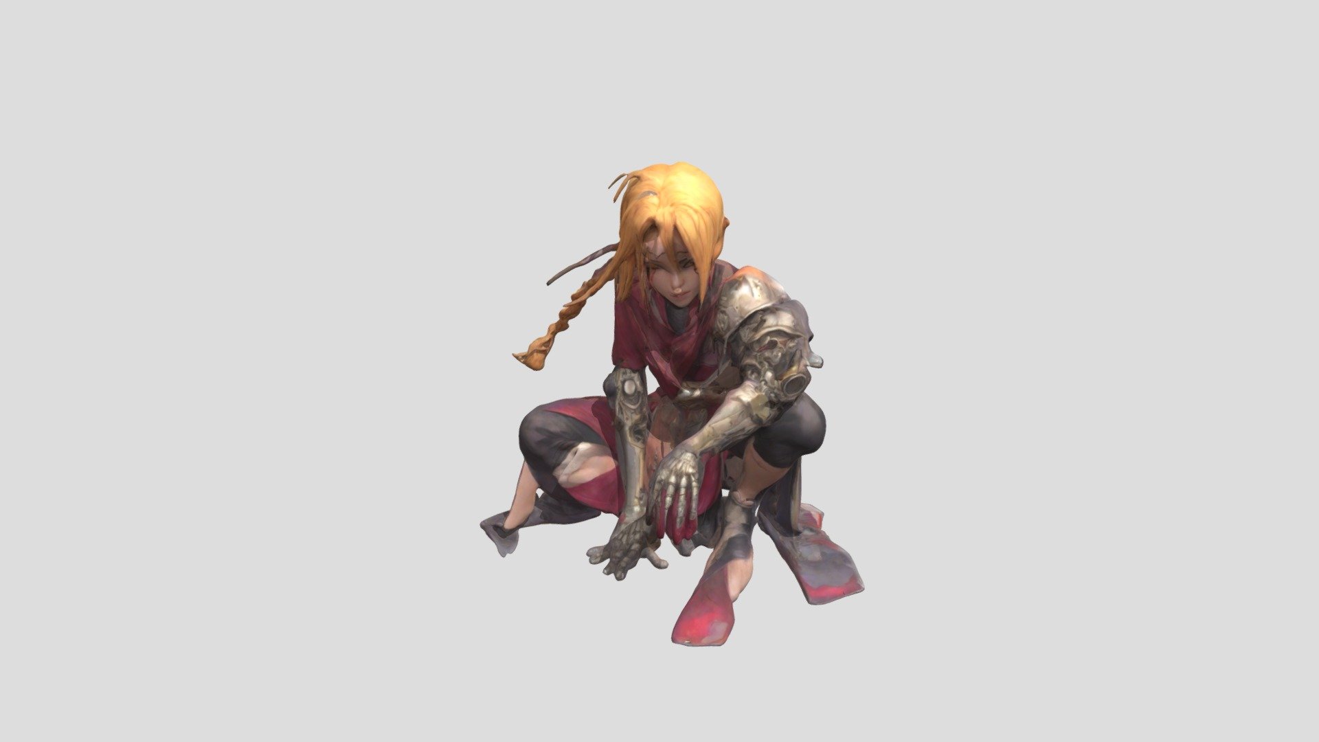 cute Automail Warrior - 3D model by Ludya [d606dad] - Sketchfab