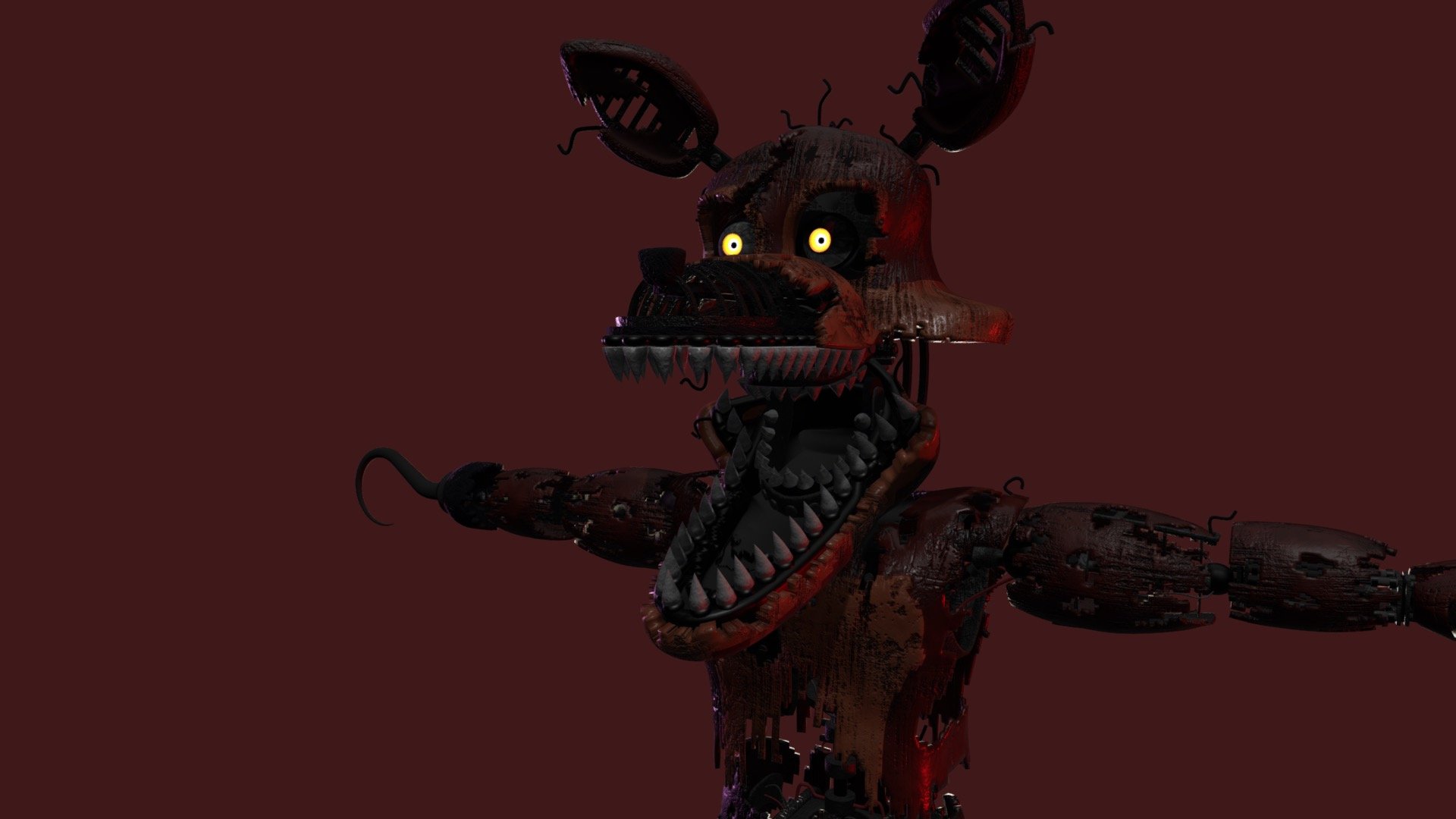 Nightmare-foxy - Download Free 3D model by 🩸Bloodmc🩸 (@Fazbearcool ...