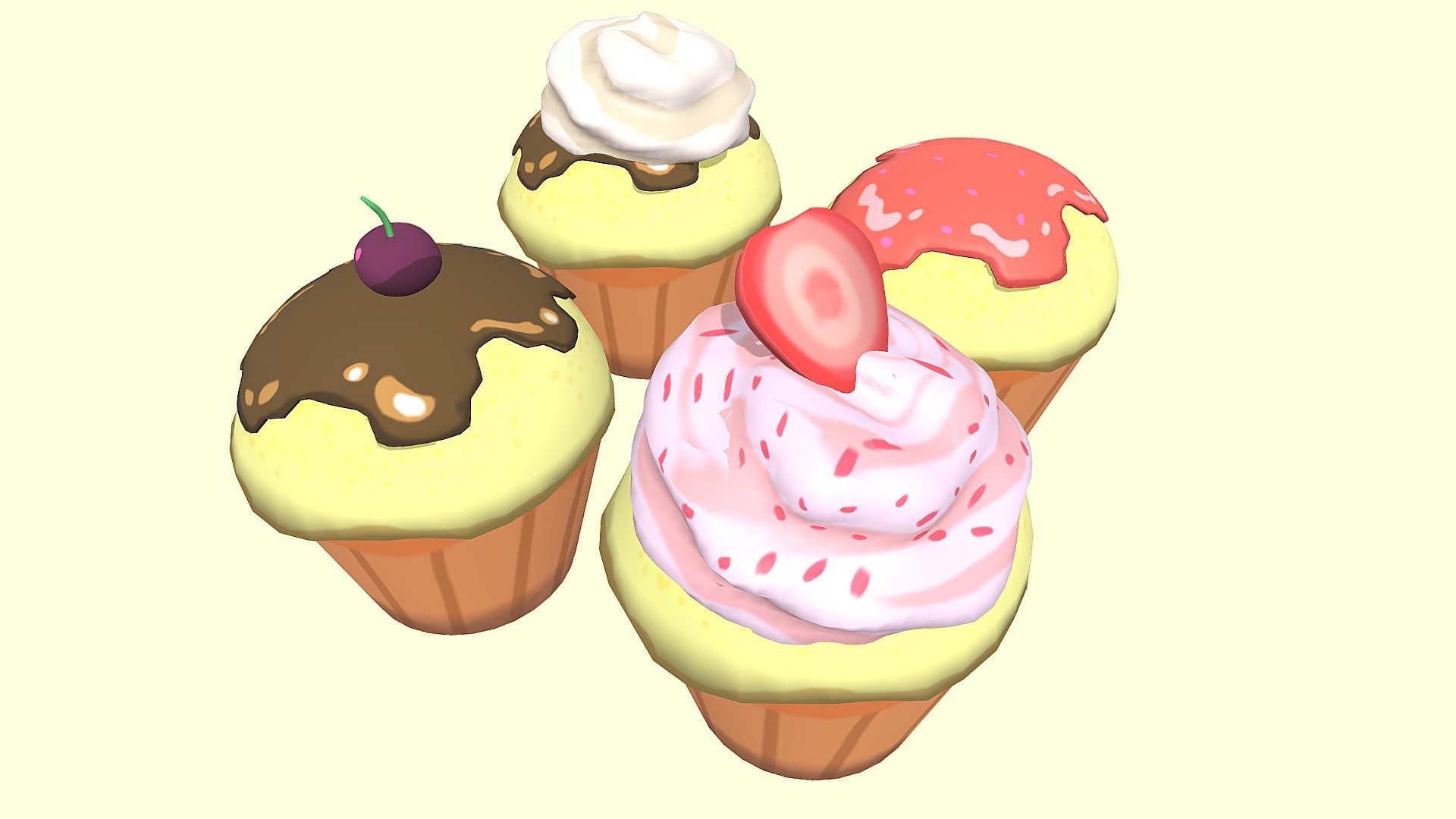 low poly cupcakes - Download Free 3D model by Cookies and Cream ...