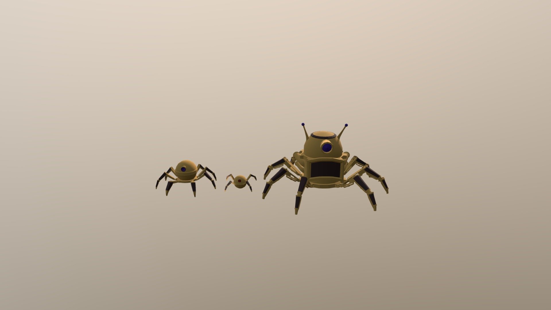 Low Poly Steampunk Spiders - 3D model by DanGamesDev [d616bbf] - Sketchfab