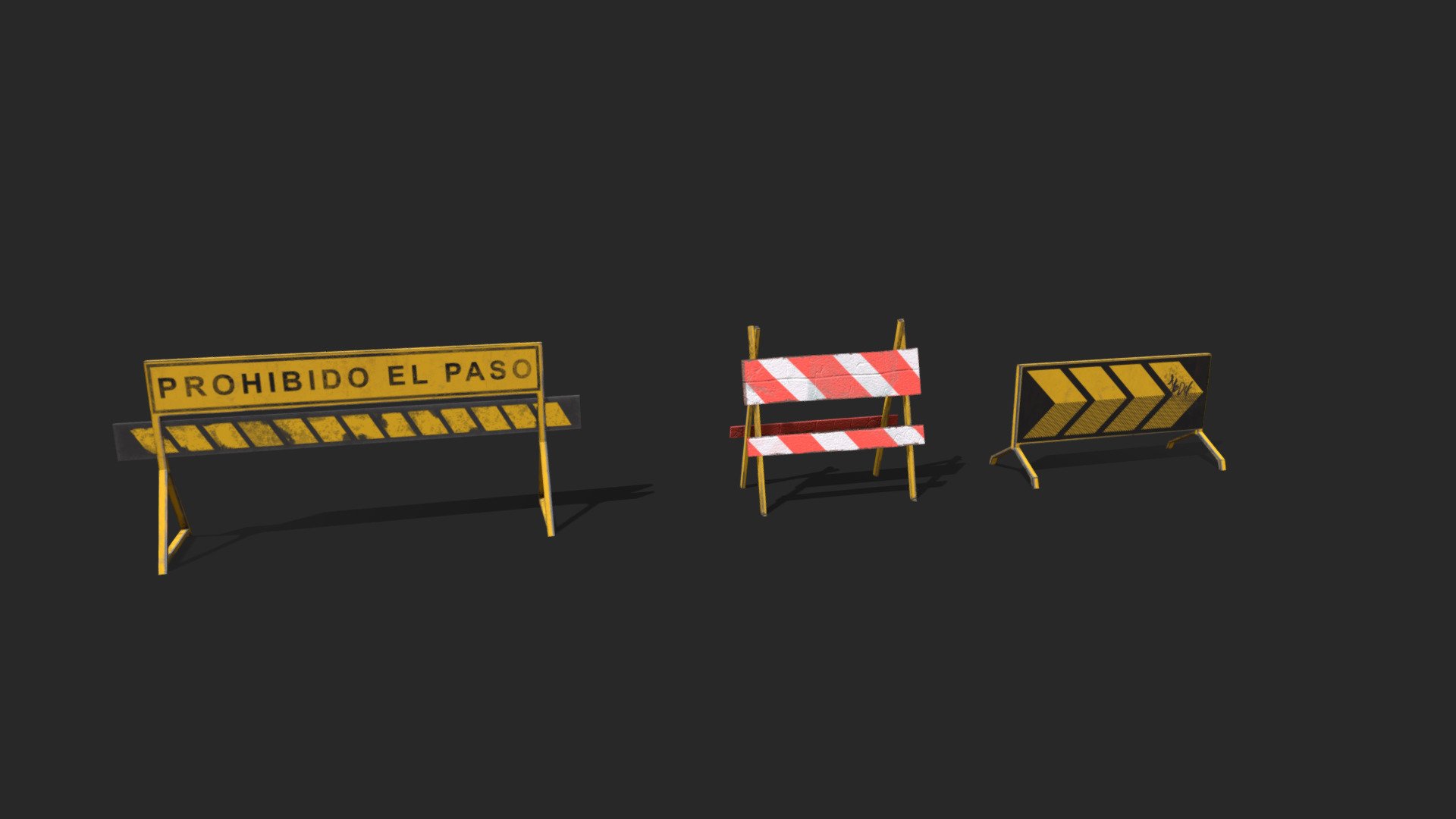 Low Poly Metal Road Blocks - 3D model by 3DJam (@3djamzrw) [d61ce1e ...