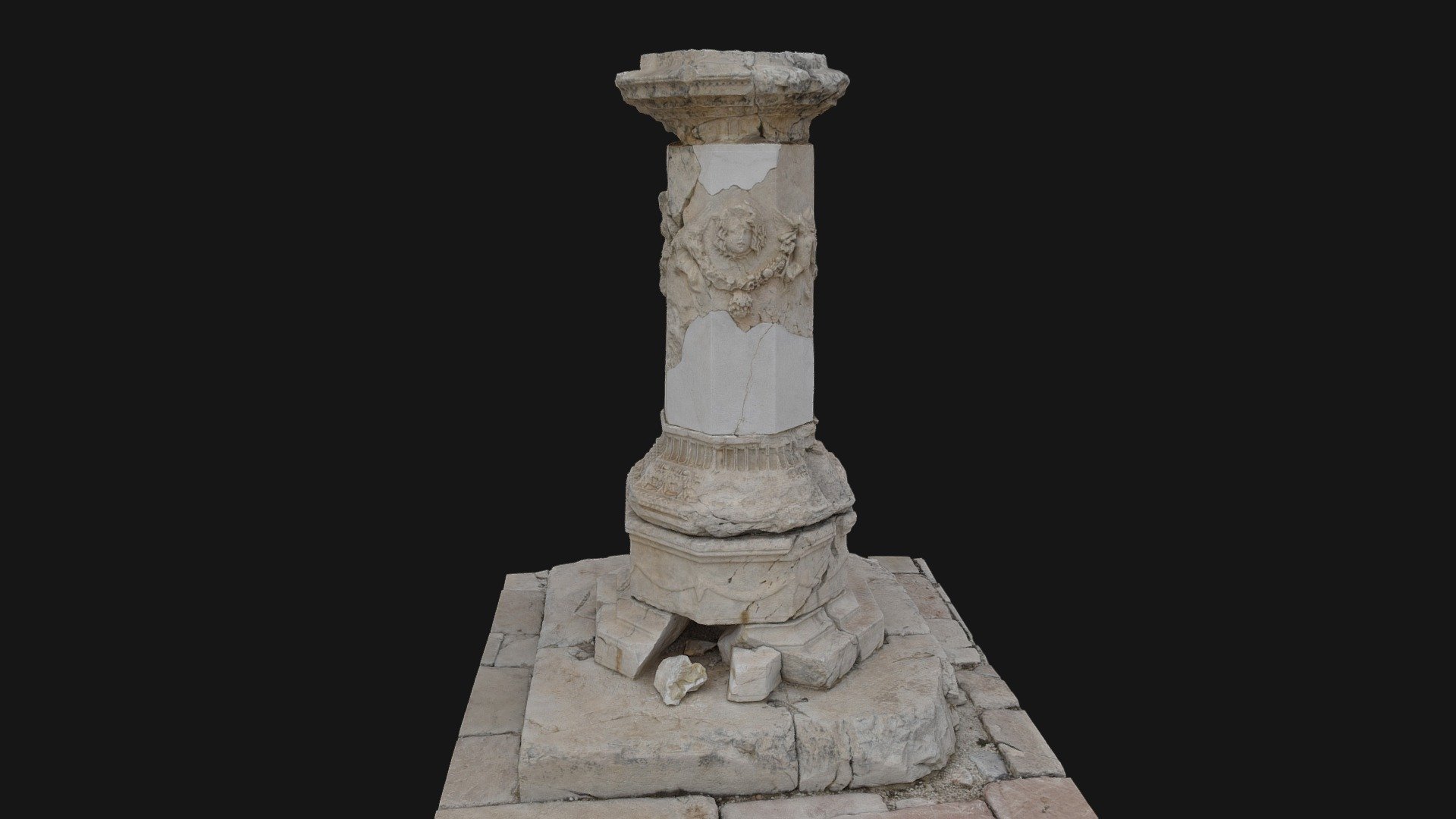 Pillar on the agora of antic city of Sagalassos - Download Free 3D ...