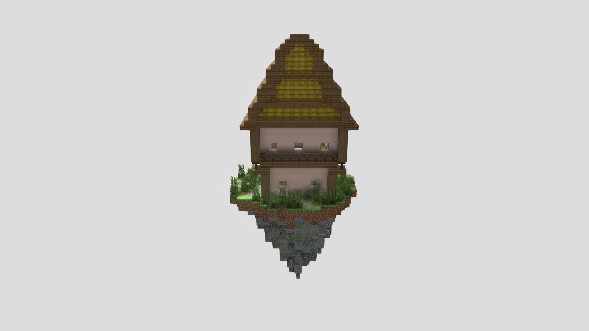 Floating Minecraft Island Medieval - Download Free 3D model by CG ...