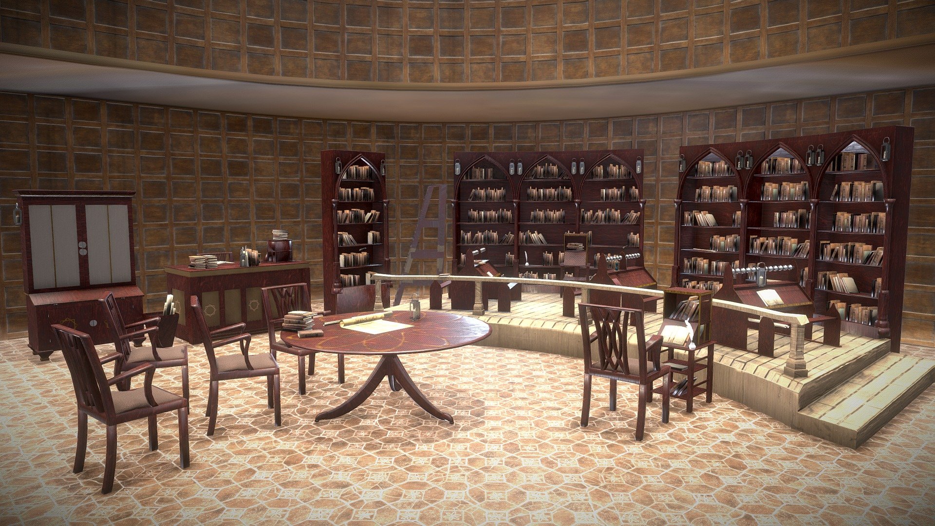 Medieval Library Model Pack Mocha - Buy Royalty Free 3D model by insya ...