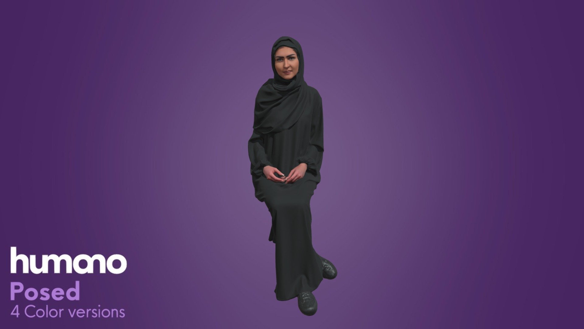 Posed Arab Woman Sitting - Humano 052-6512 - Buy Royalty Free 3D model ...