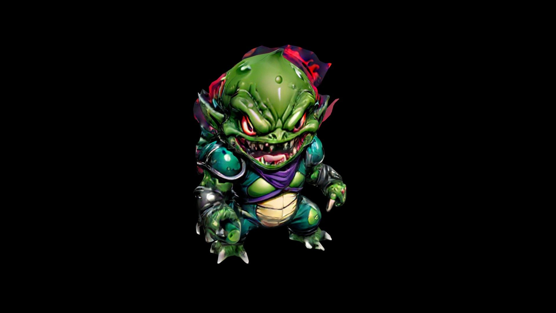 An alien with a scaly green skin and sharp teeth - Download Free 3D ...