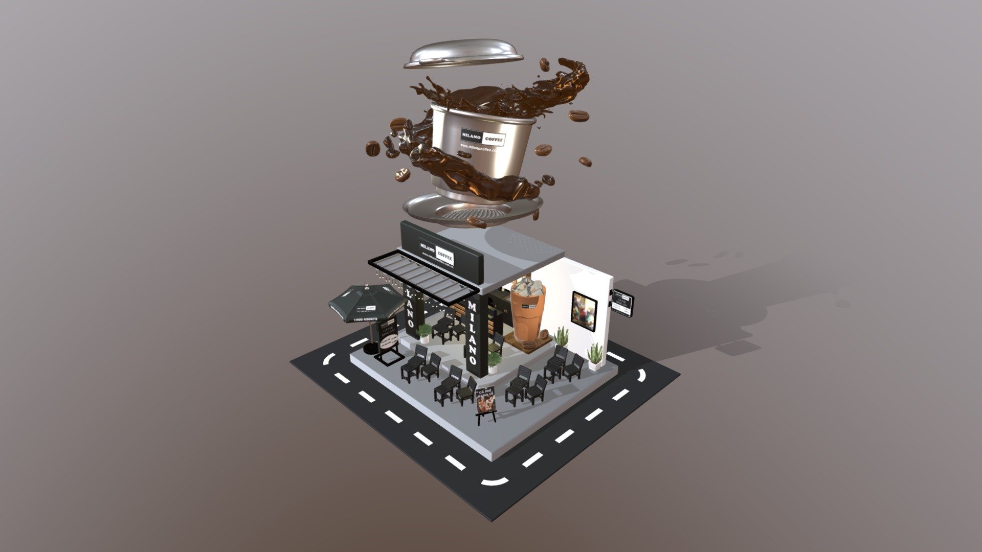 Milano Coffee shop - 3D model by Ctrl Z Studio (@ctrlzstudio) [d64421b] - Sketchfab