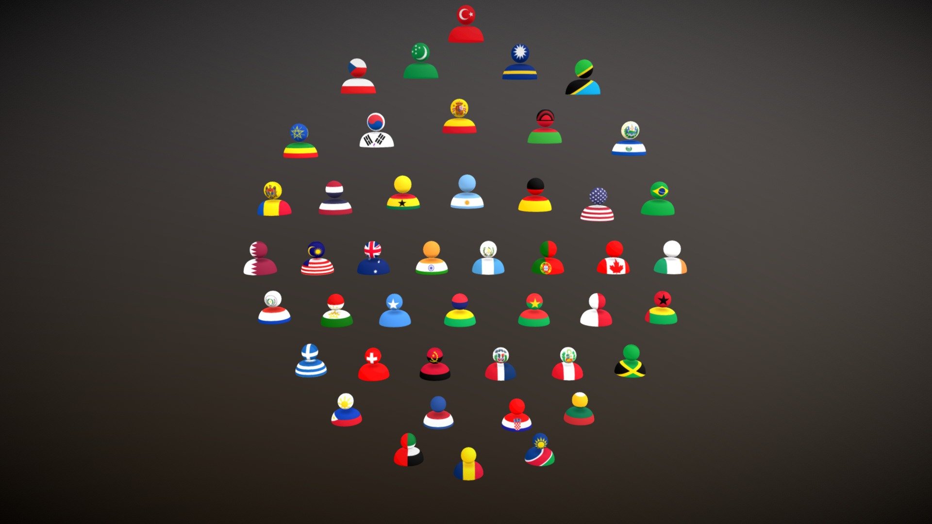 world people as flags - Buy Royalty Free 3D model by DoggoCreative ...