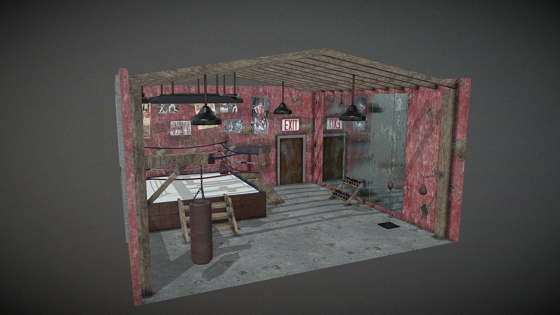 Old Boxing Gym - 3D model by sophgolds [d65b9b2] - Sketchfab