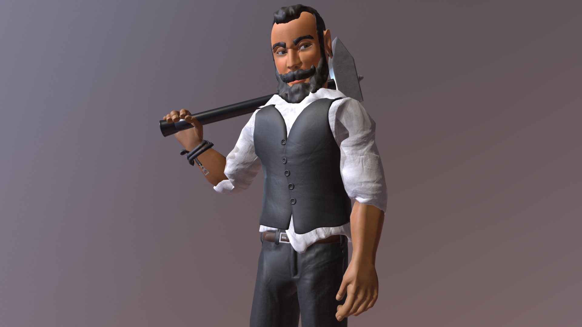 Hammer guy from Golden Nights clip - 3D model by Diego Severo ...