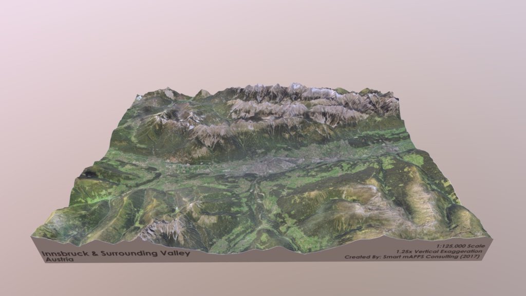 Innsbruck Austria Map 1:125,000 Scale - 3D model by smartmAPPS [d662d49 ...