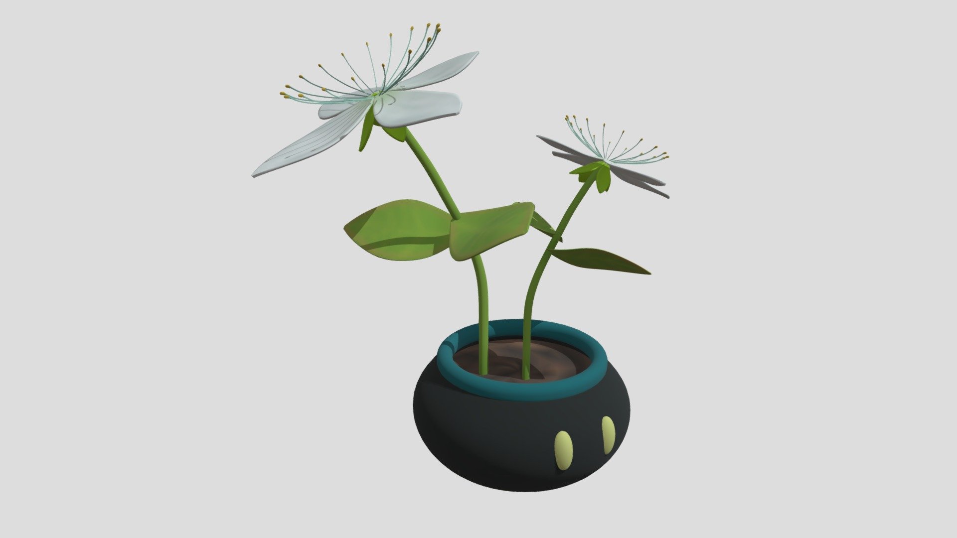 Flower with Pot - Download Free 3D model by Jesus_D (@Mango_Biche ...