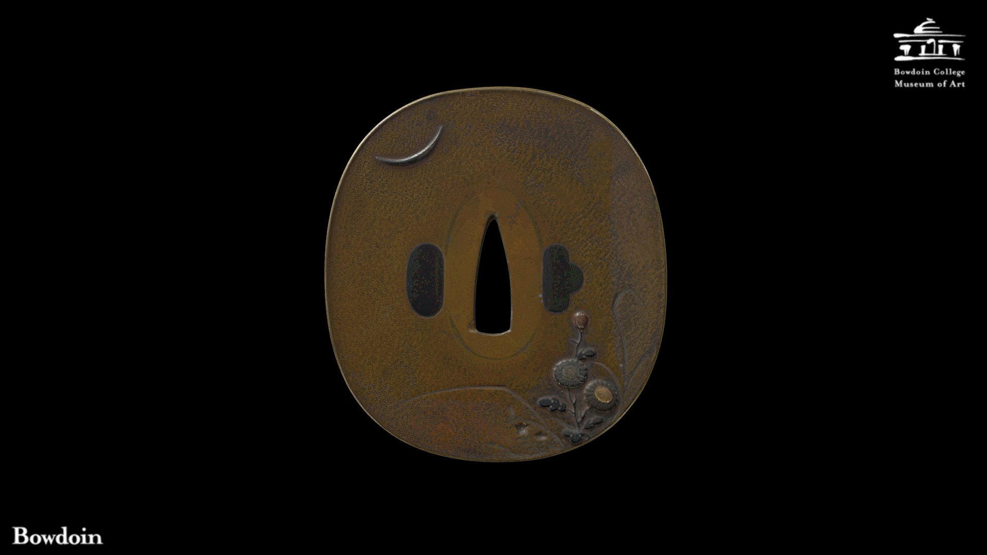 Tsuba: Crescent Moon with Chrysanthemums - 3D model by Bowdoin College ...