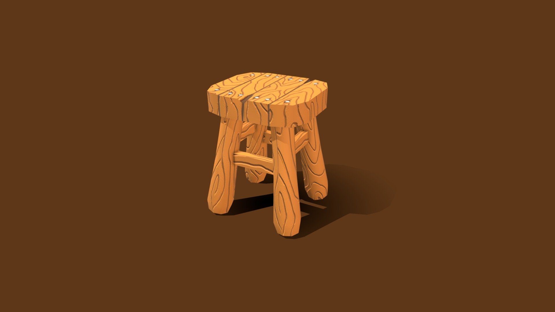 Wooden Stool - 3D model by grammaphic [d676f37] - Sketchfab