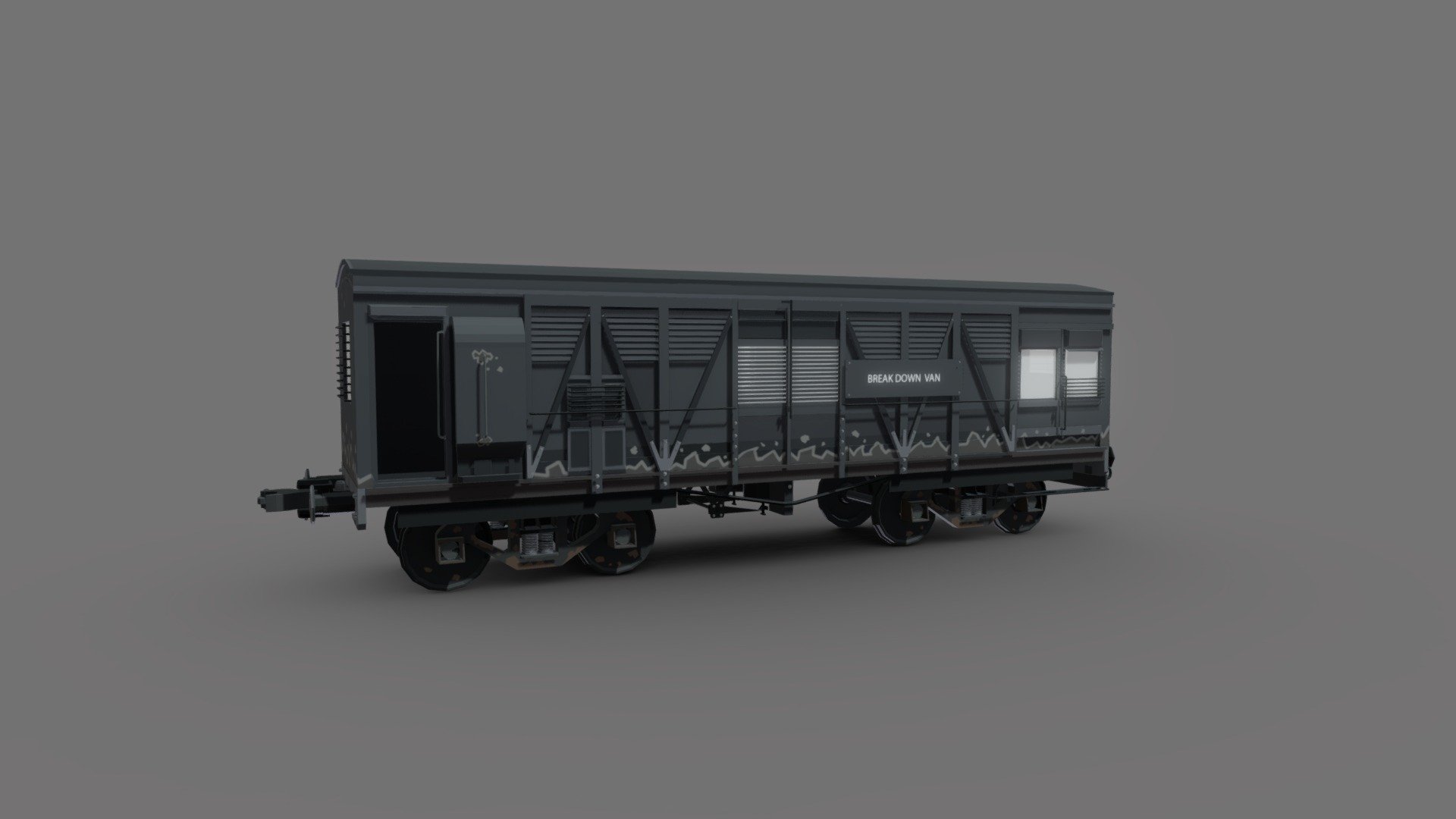 Old British Railway Breakdown Van | LowPoly - Buy Royalty Free 3D model ...