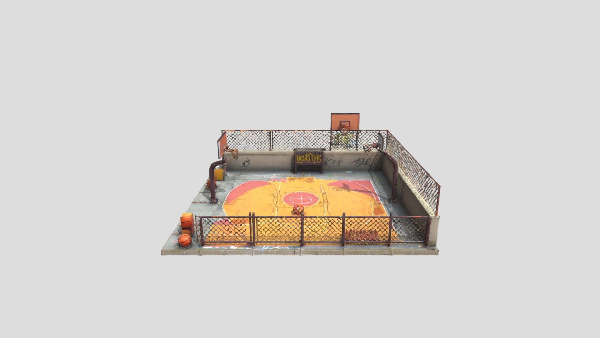 an outdoor basketball court. - Download Free 3D model by christos ...