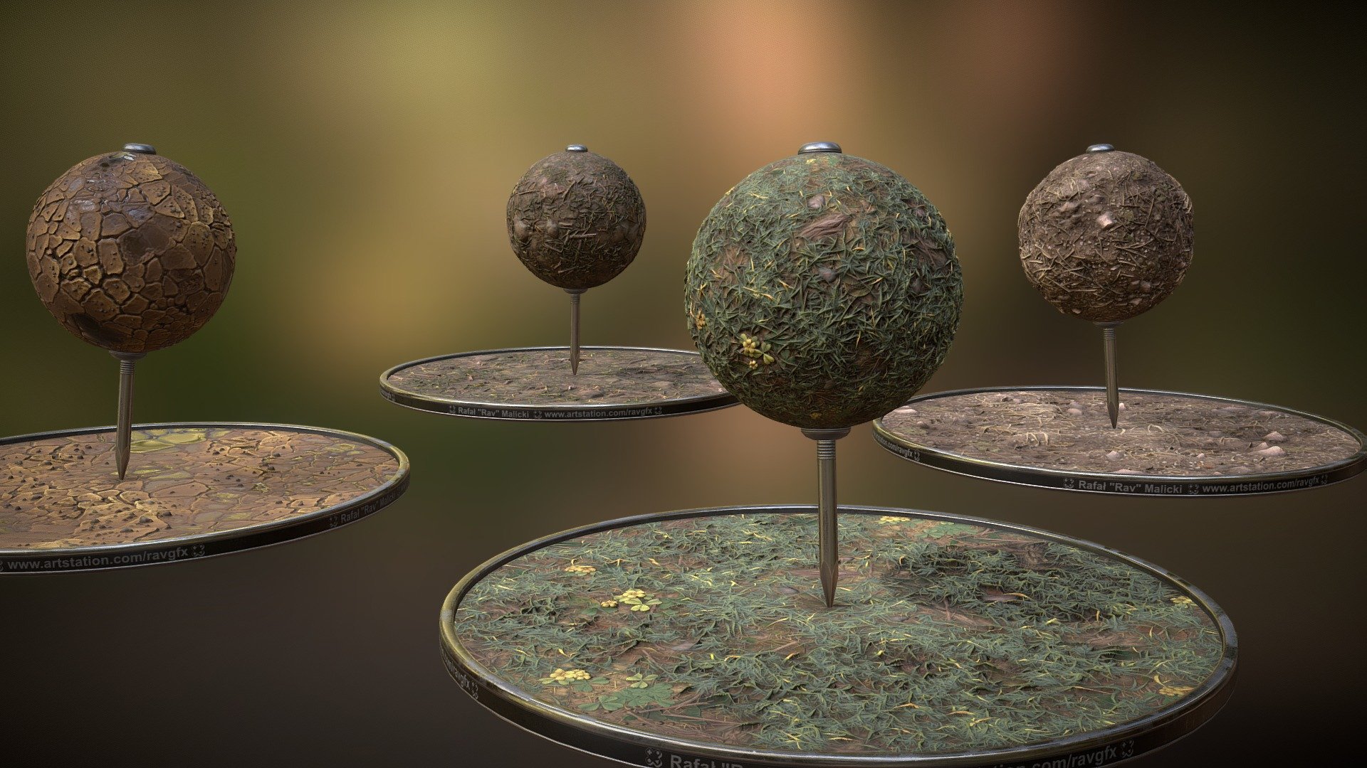 Grass and Mud Ground Materials Environment Pack - 3D model by RavGFX ...