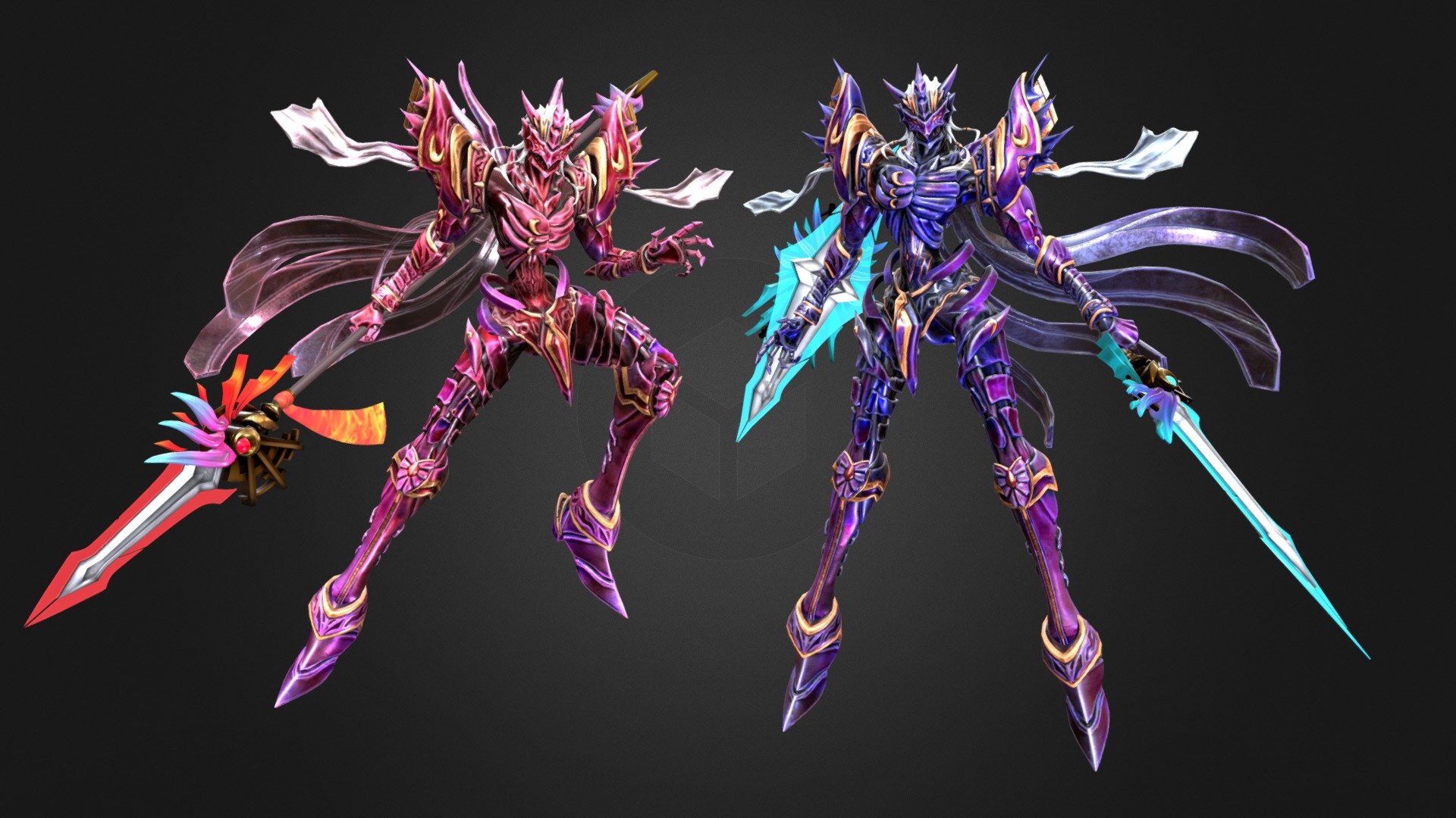 IFREET -Red & Blue- - 3D model by Shiryuza [d69a062] - Sketchfab