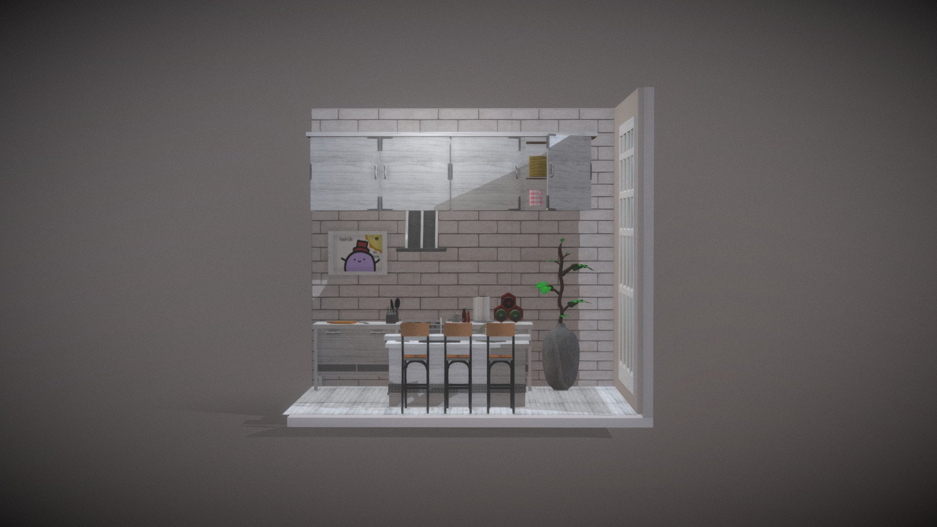 Kitchen (Final) - 3D model by CheeseeYumm [d6a1d9a] - Sketchfab