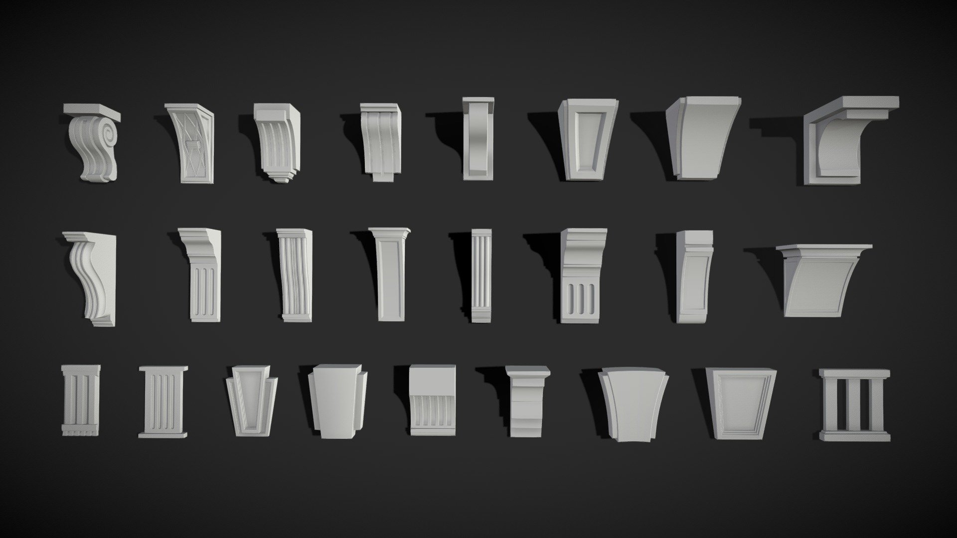 Corbels Collection -1 - 25 pieces - 3D model by 3d.armzep [d6a3331 ...