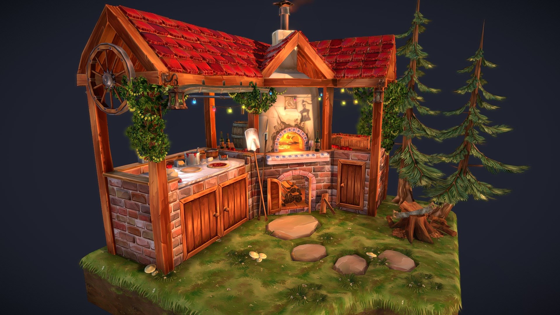 Rustic Hearth - Download Free 3D model by BeardenInc [d6b0fe9] - Sketchfab